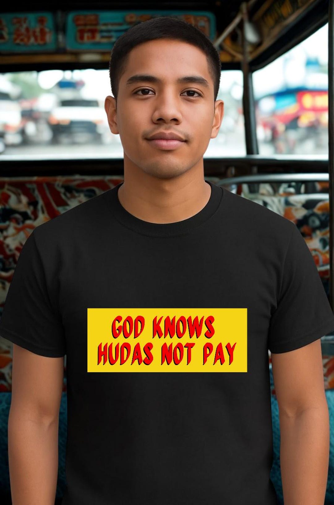 Funny Pinoy Meme T-shirt: God Knows Hudas Not Pay Jeepney Sign - Etsy