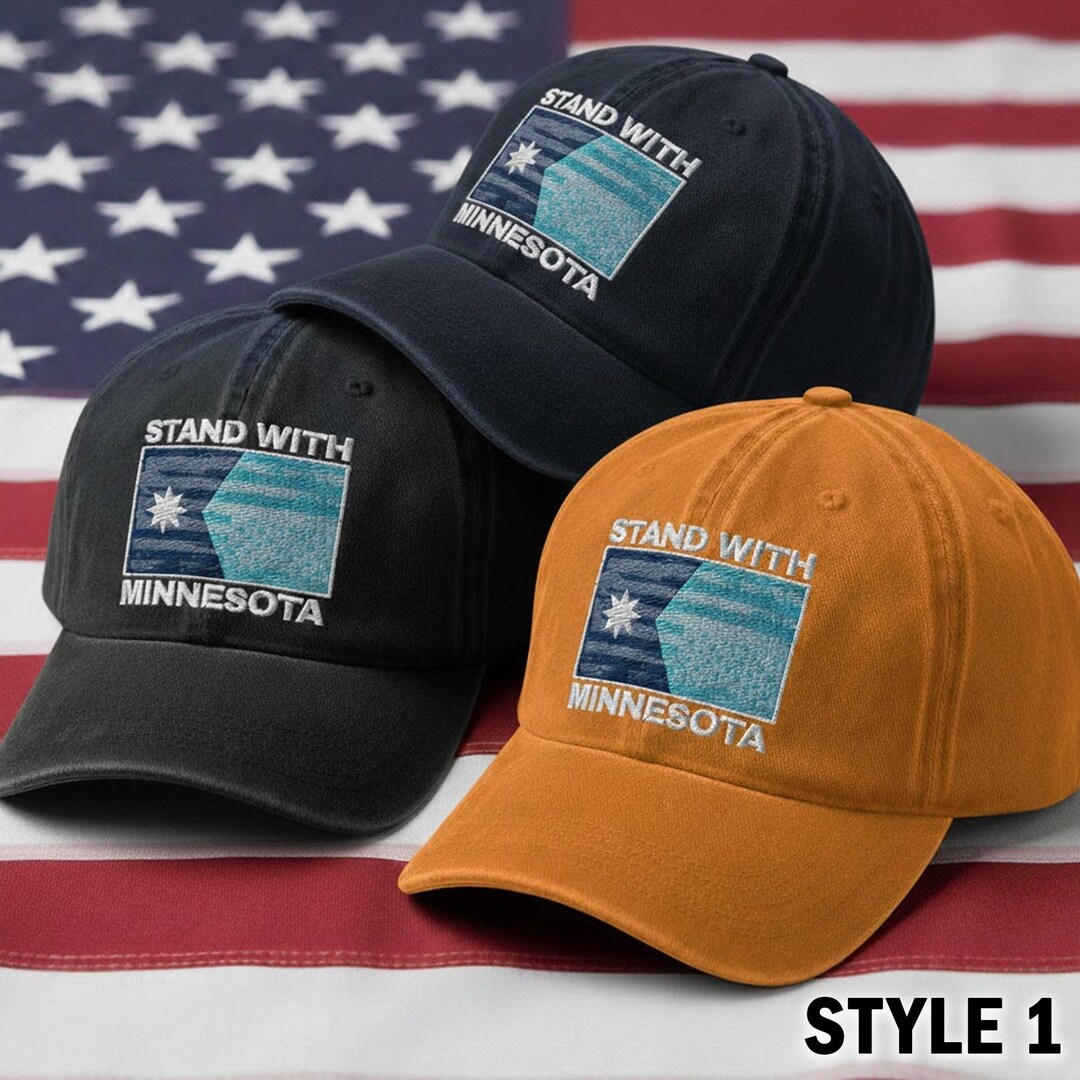 Stand With Minnesota Embroidered Wash Cap, MN Protest Hat, Political ...