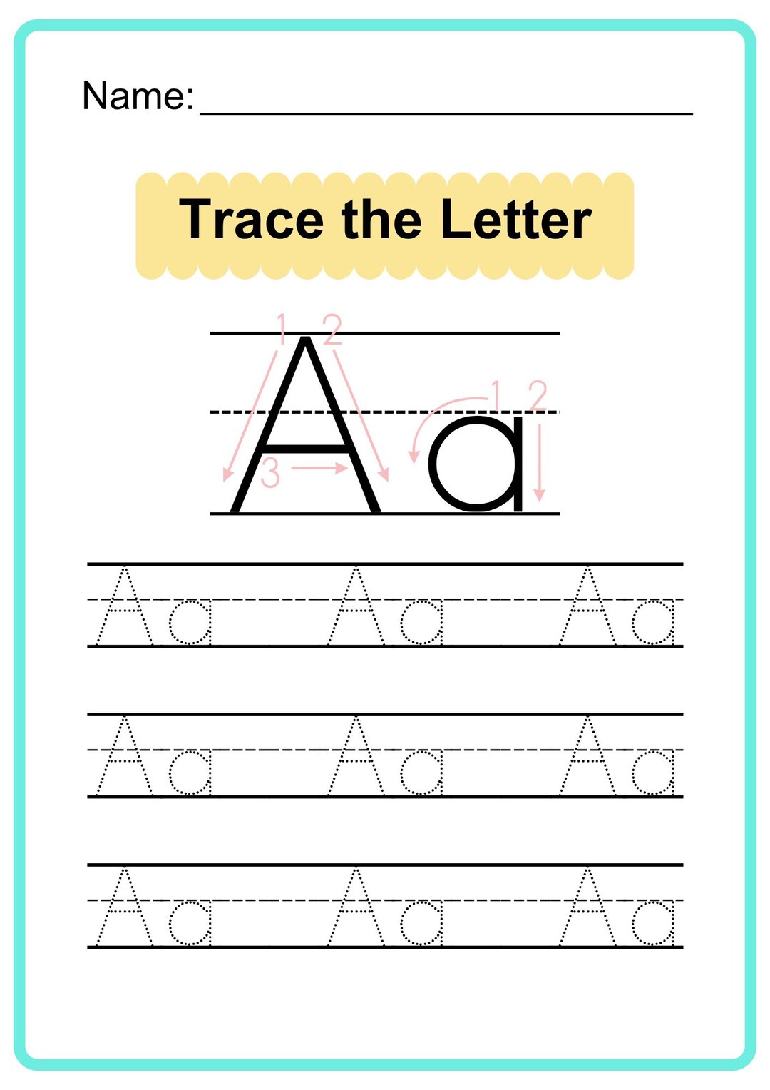 English Alphabet Tracing Worksheets, 26 Pages PDF, Green & White Simple ...