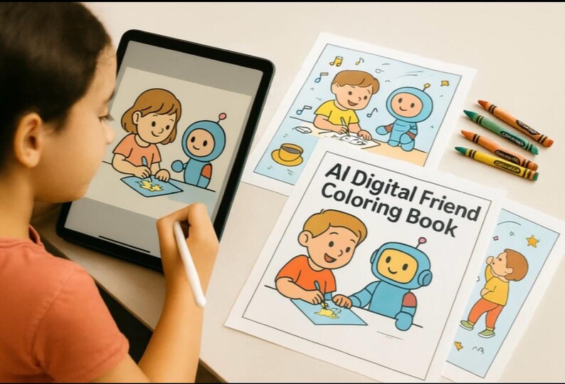 AI Friends Coloring Book | Printable STEM Activity Pages (PDF) - Etsy