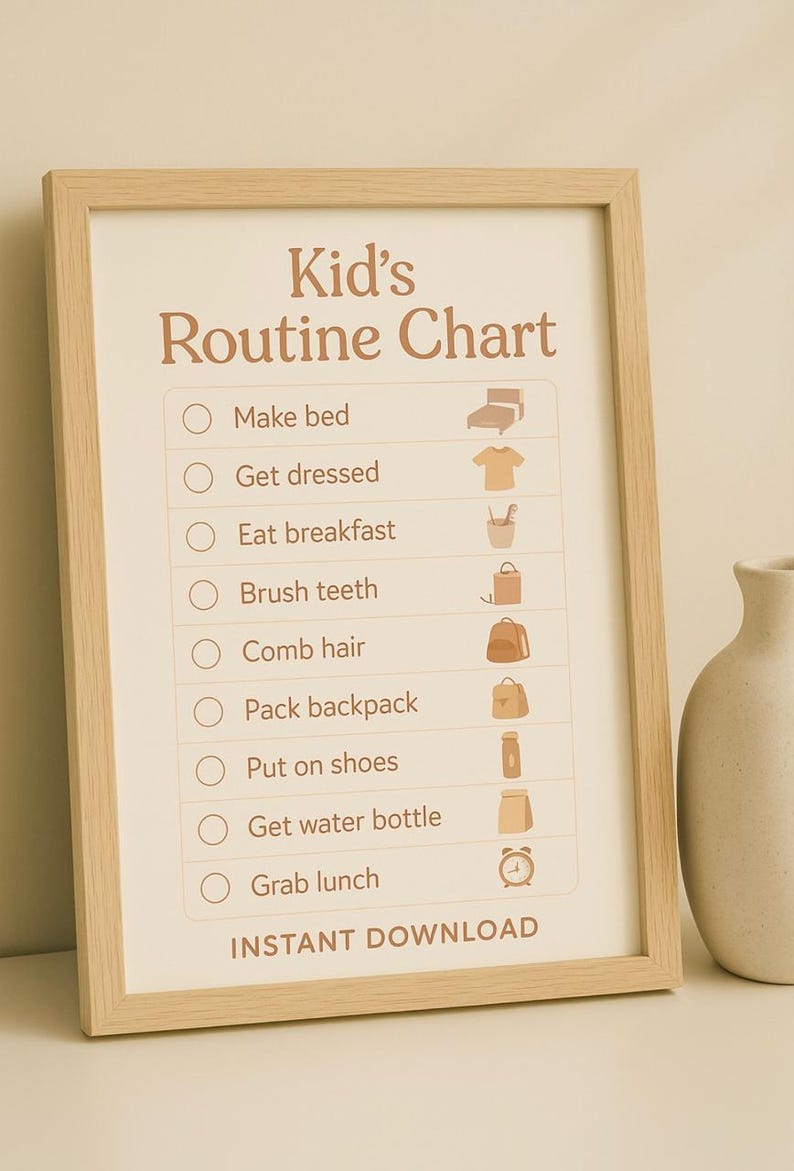 Back-to-school Printable Planner & Kids Routine Chart | Curvico 2025 ...