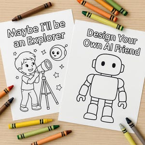 AI Friends Coloring Book | Printable STEM Activity Pages (PDF) - Etsy