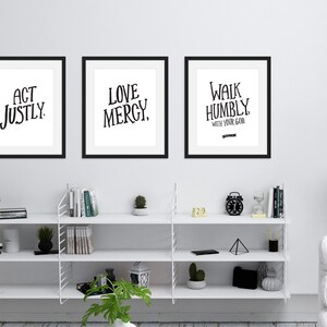 Micah 6:8 Set of Three Prints | Modern Scripture Art | Printable ...