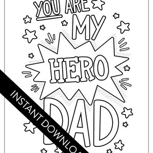 Dad Superhero Card | Daddy Superhero Printable Coloring Page ...