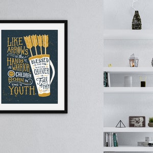 Arrows in the Hands of Warriors, Scripture Wall Art, Psalm 127:4 ...