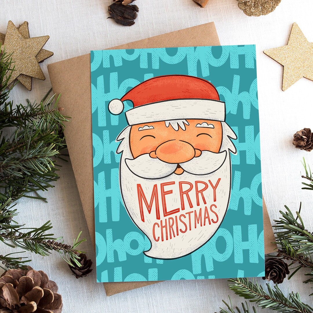 Santa Claus Christmas Card | Printable Holiday Card | Downloadable ...