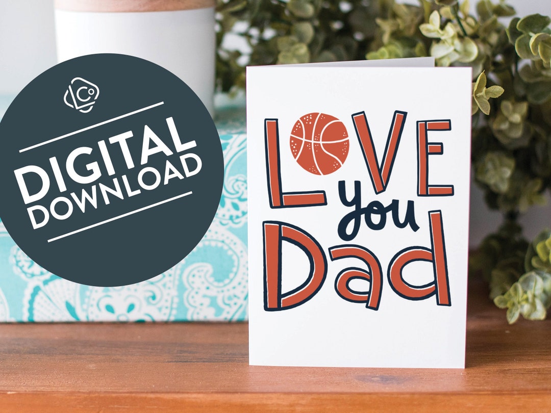 Basketball Dad Card | Father's Day Sports Card | Printable Basketball ...