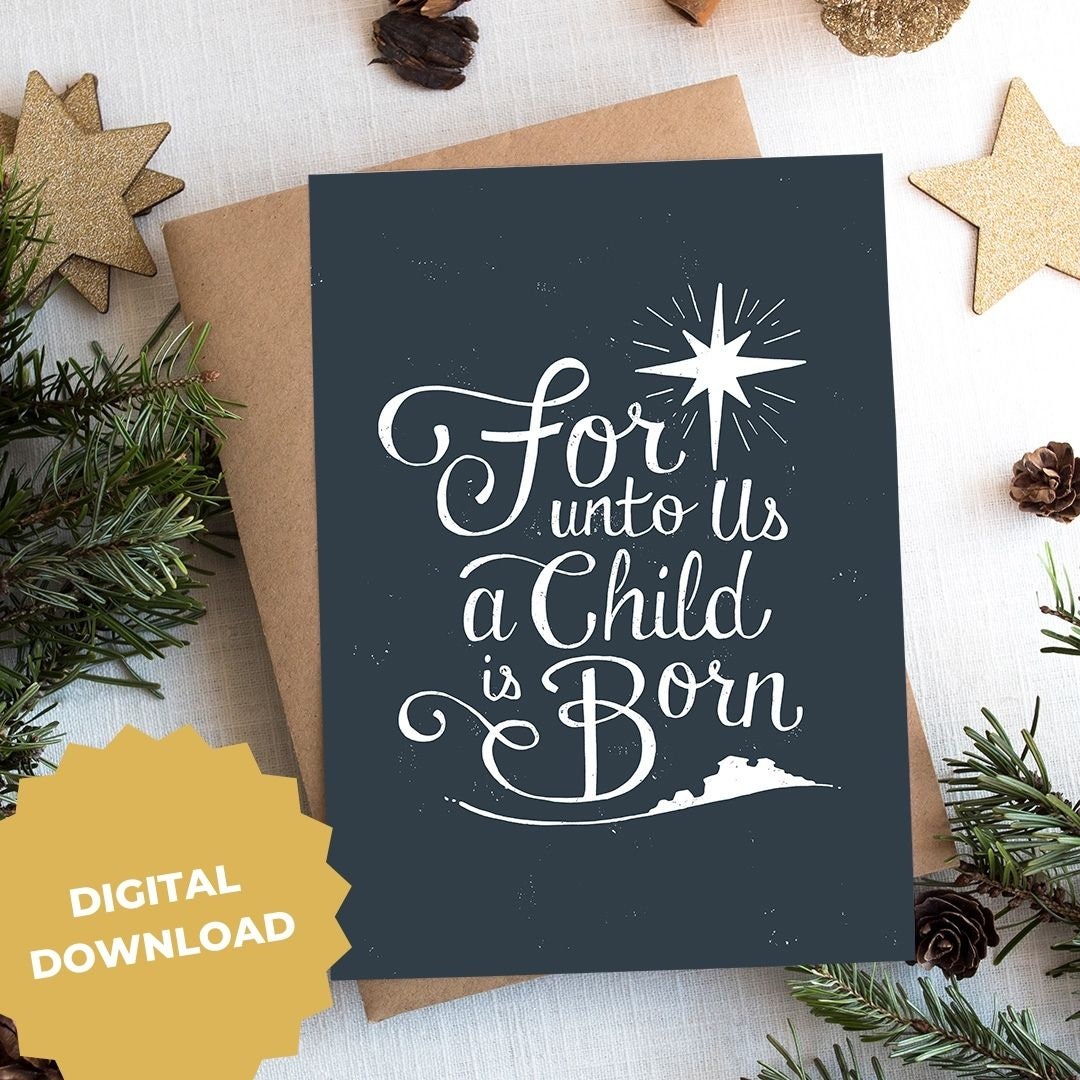 Isaiah 9:6 Christmas Card Download | Christian Printable Christmas Card ...