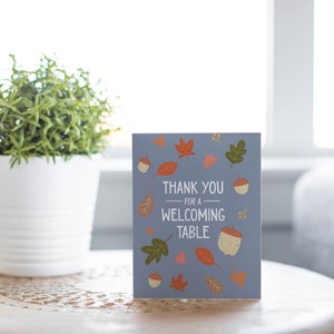 Thanksgiving Gratitude Card Printable | Thank You for a Welcoming Table ...