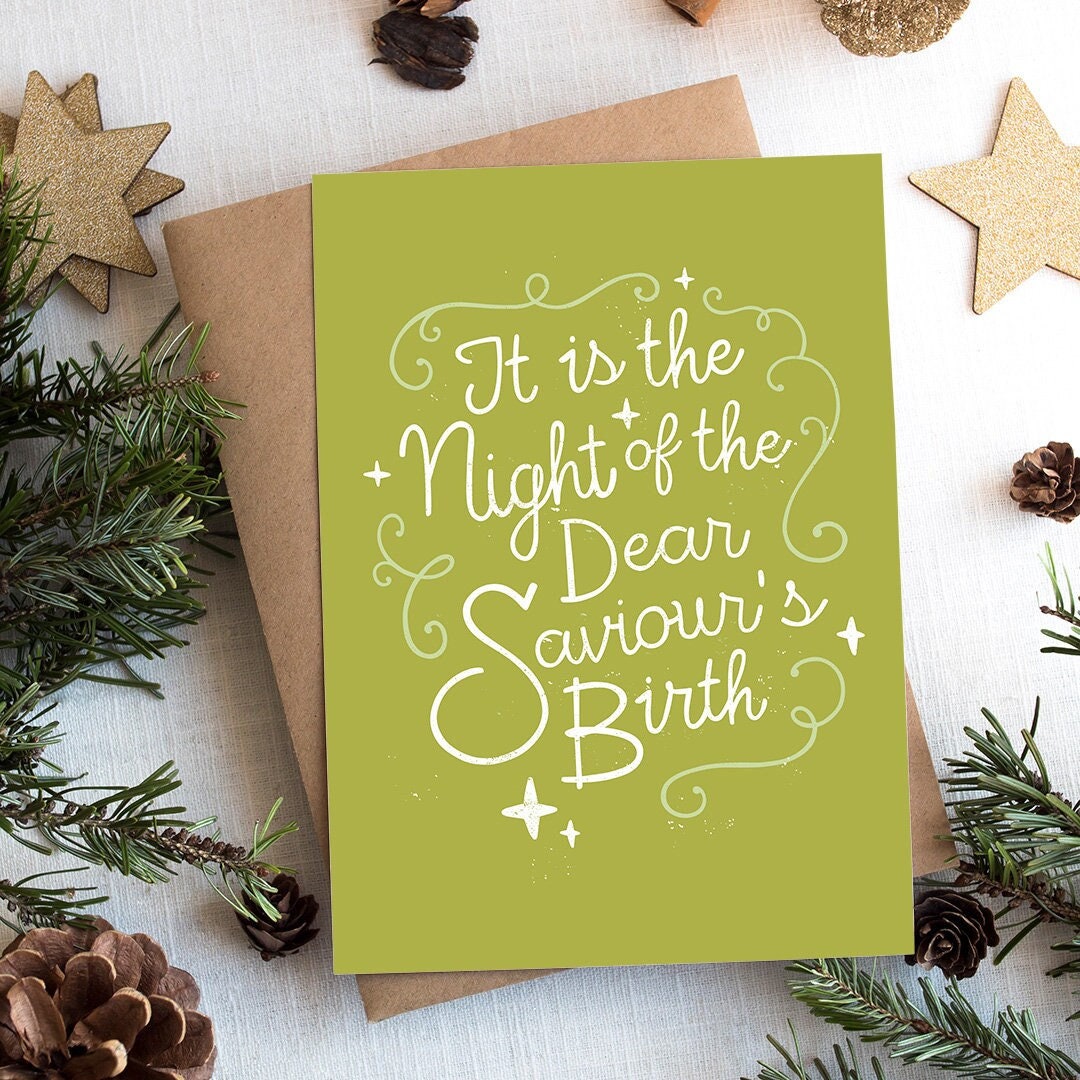 It is the Night of the Dear Saviour's Birth Christmas Card Download | O ...