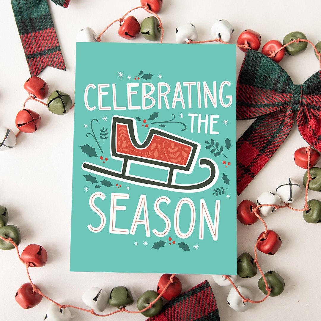 Celebrate the Season Printable Christmas Card Christmas - Etsy