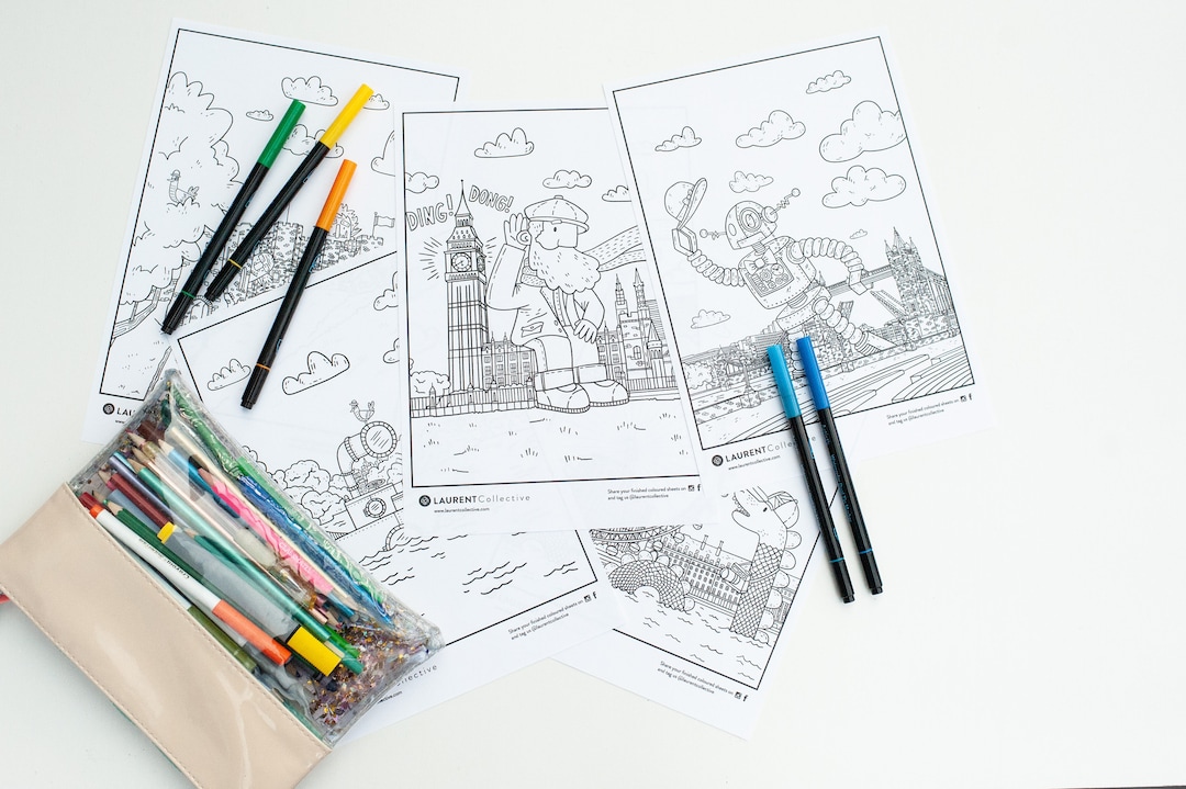 Instant Download England and London Historical Printable Colouring ...