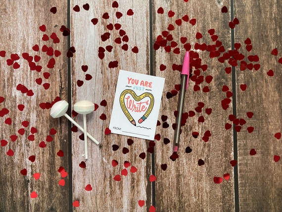 You Are Just Write Classroom Valentine Cards Printable Kids | Etsy