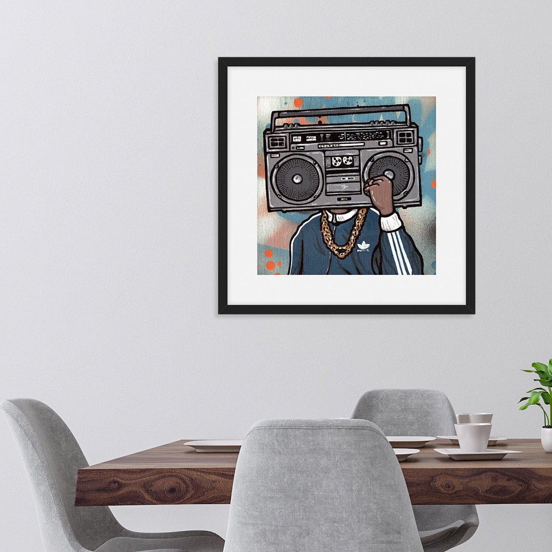 Hip Hop Music Poster, Retro Boombox Poster, Music Wall Art, Gift for ...