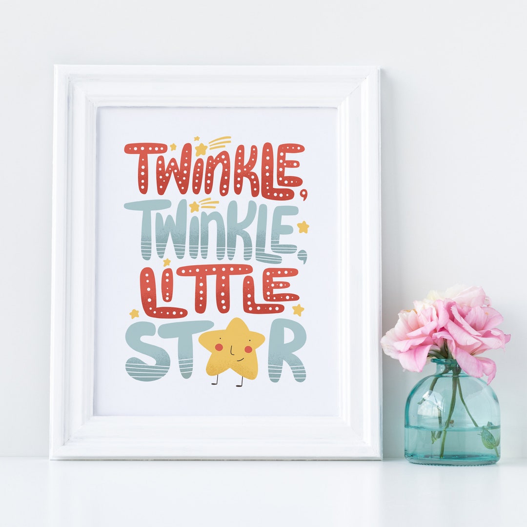 Twinkle Twinkle Little Star Nursery Decor, Nursery Songs Artwork ...