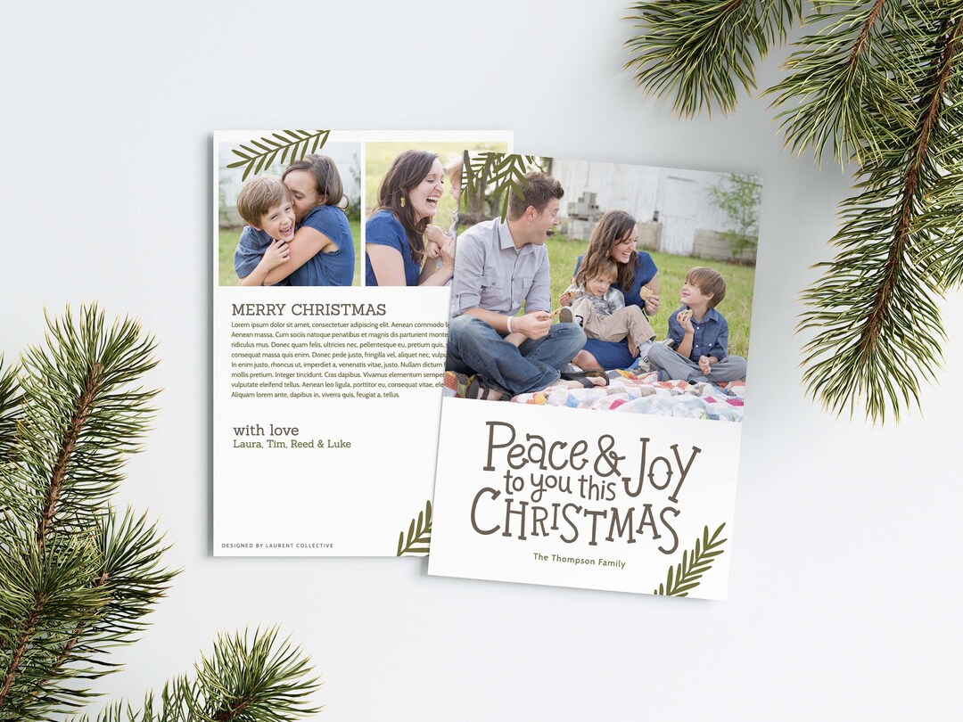 Peace and Joy to You This Christmas Photo Card Template | Family Update ...