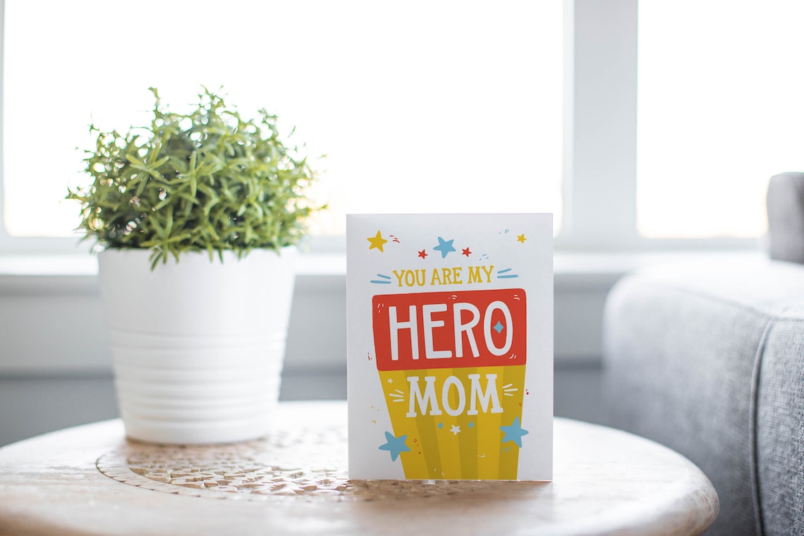 You Are My Hero Mom Printable Mom Card Mothers Day Card From - Etsy