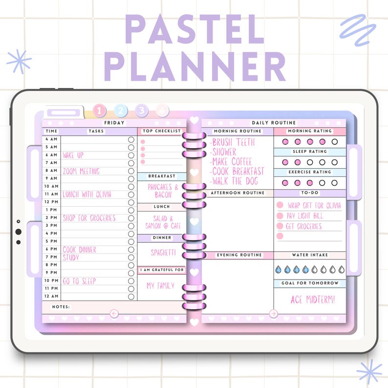Simple All-in-one Digital Planner, Undated Planner, Minimalist Planner ...