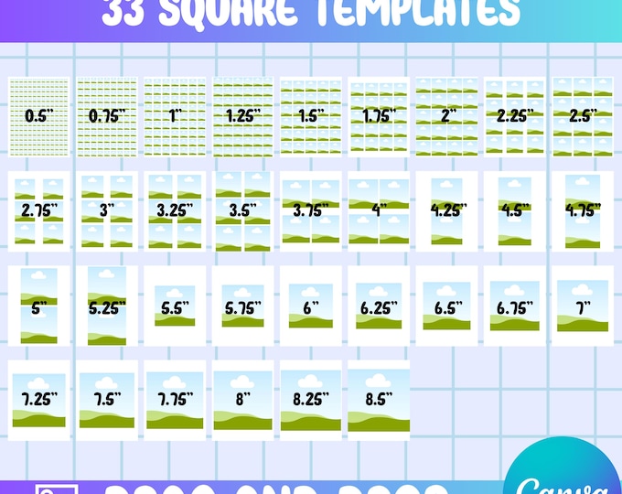 Square Template Bundle, Editable Canva Square Template Blank Frame ...