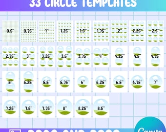 Circle Template Bundle, Editable Canva Circle Template, Blank Circle ...
