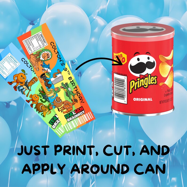 Italian Brainrot Pringles Can Wrap Cartoon Tung Tung Sahur Tralalo ...