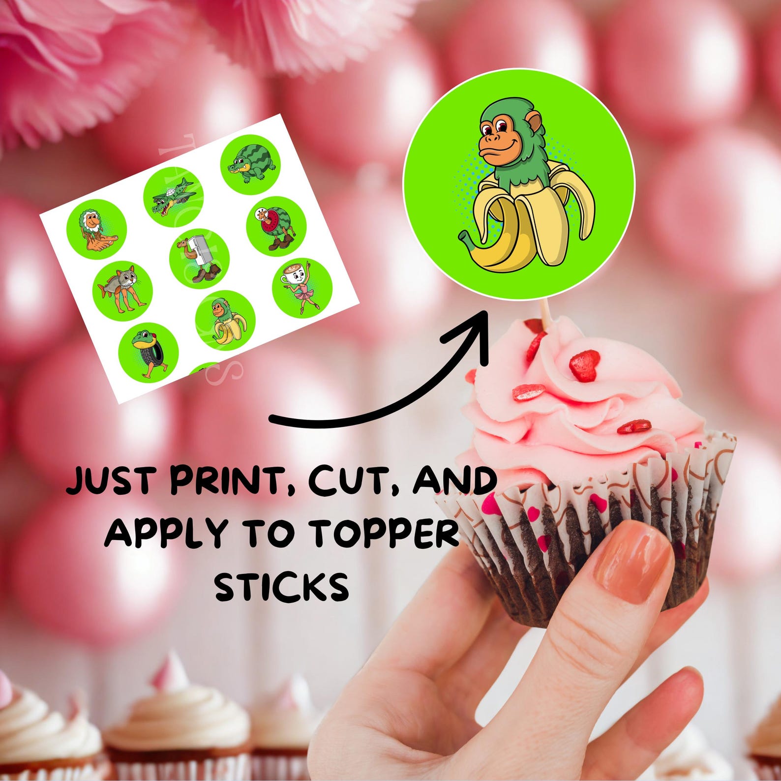 Italian Brainrot Meme Cupcake Topper Funny Viral Meme Birthday Party ...