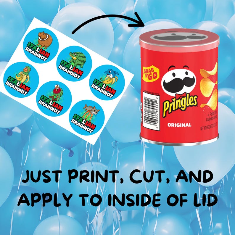 Italian Brainrot Pringles Can Wrap Cartoon Tung Tung Sahur Tralalo ...