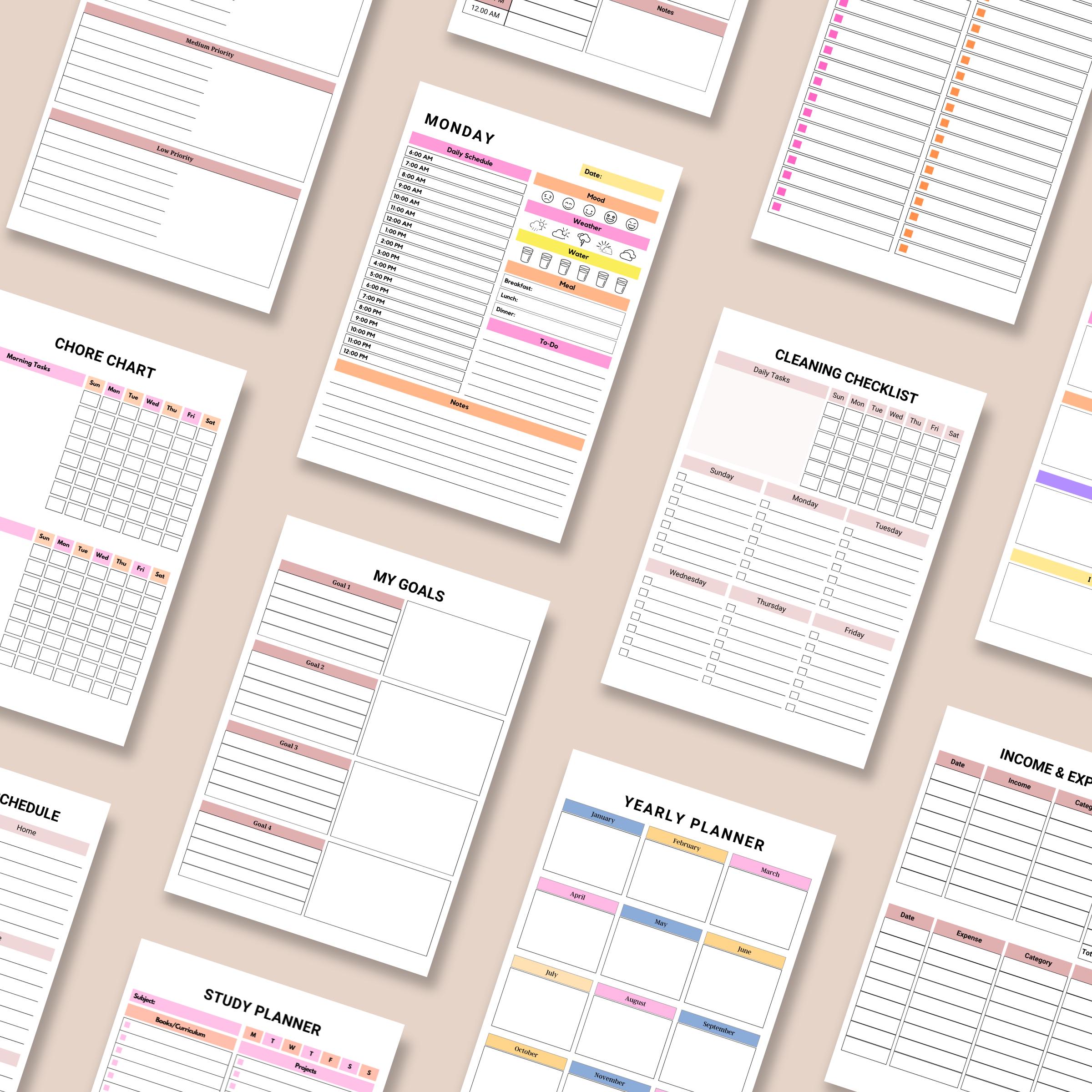 Adhd Planner 300 Page Bundle, Self-care Planner, ADHD Productivity ...
