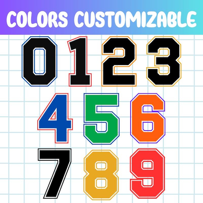 Varsity Numbers Font Svg, 0-9, Sports Font, Football Font, Jersey Font ...