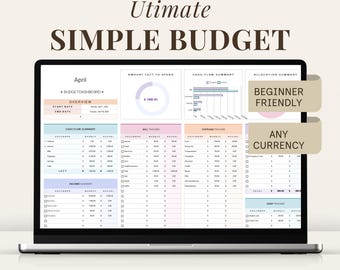 Simple Budget Planner Google Sheets Monthly Budget Spreadsheet Excel ...