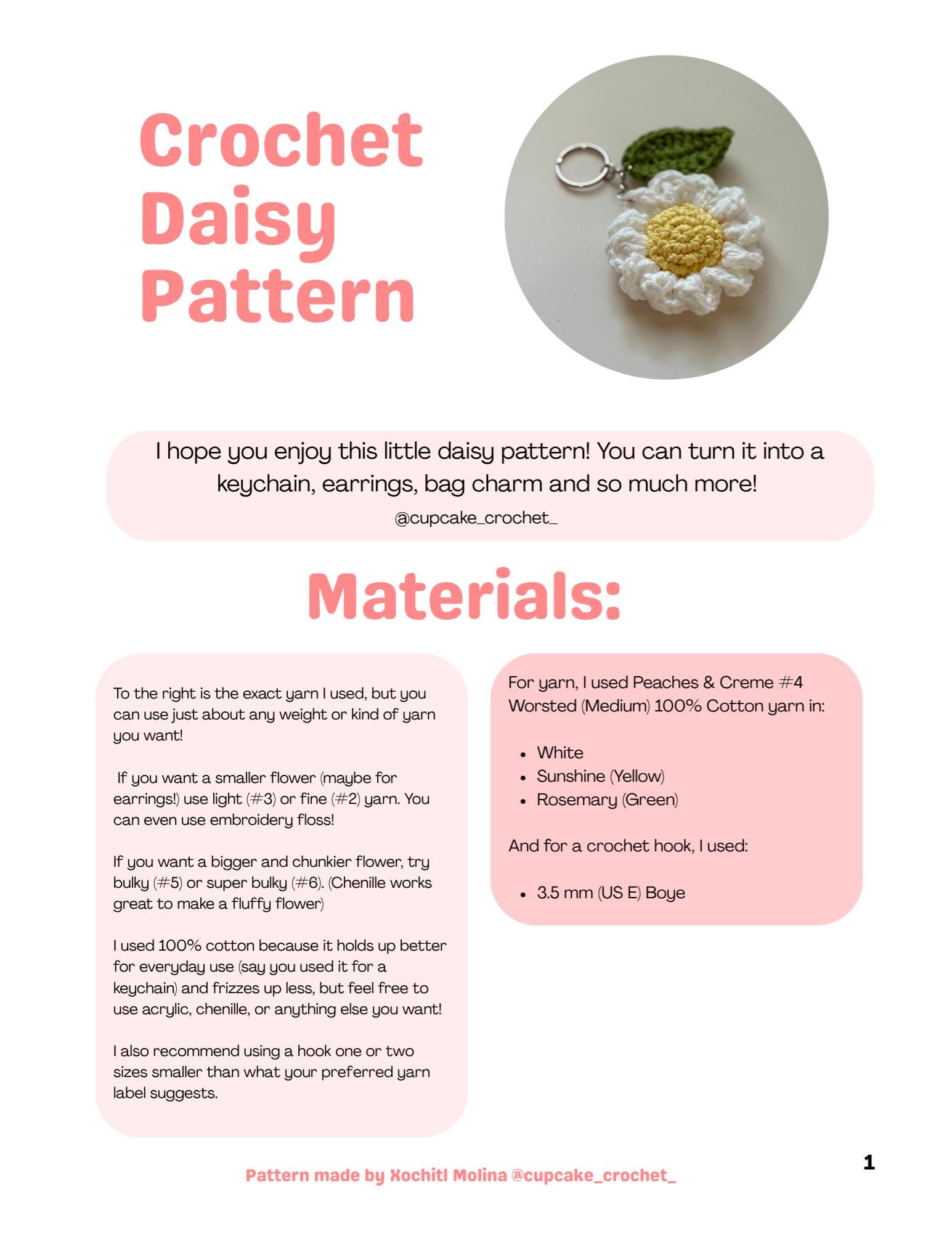 Crochet Daisy Pattern - Etsy