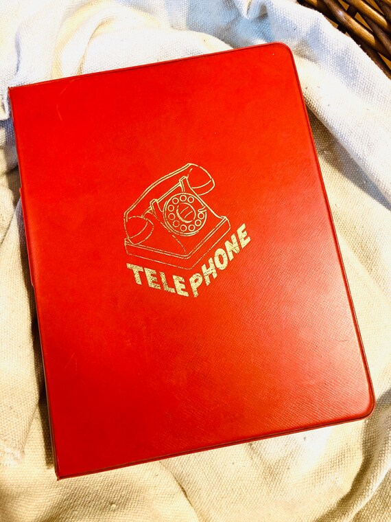 Vintage Telephone Binder Book Blank Pages Name and Address | Etsy