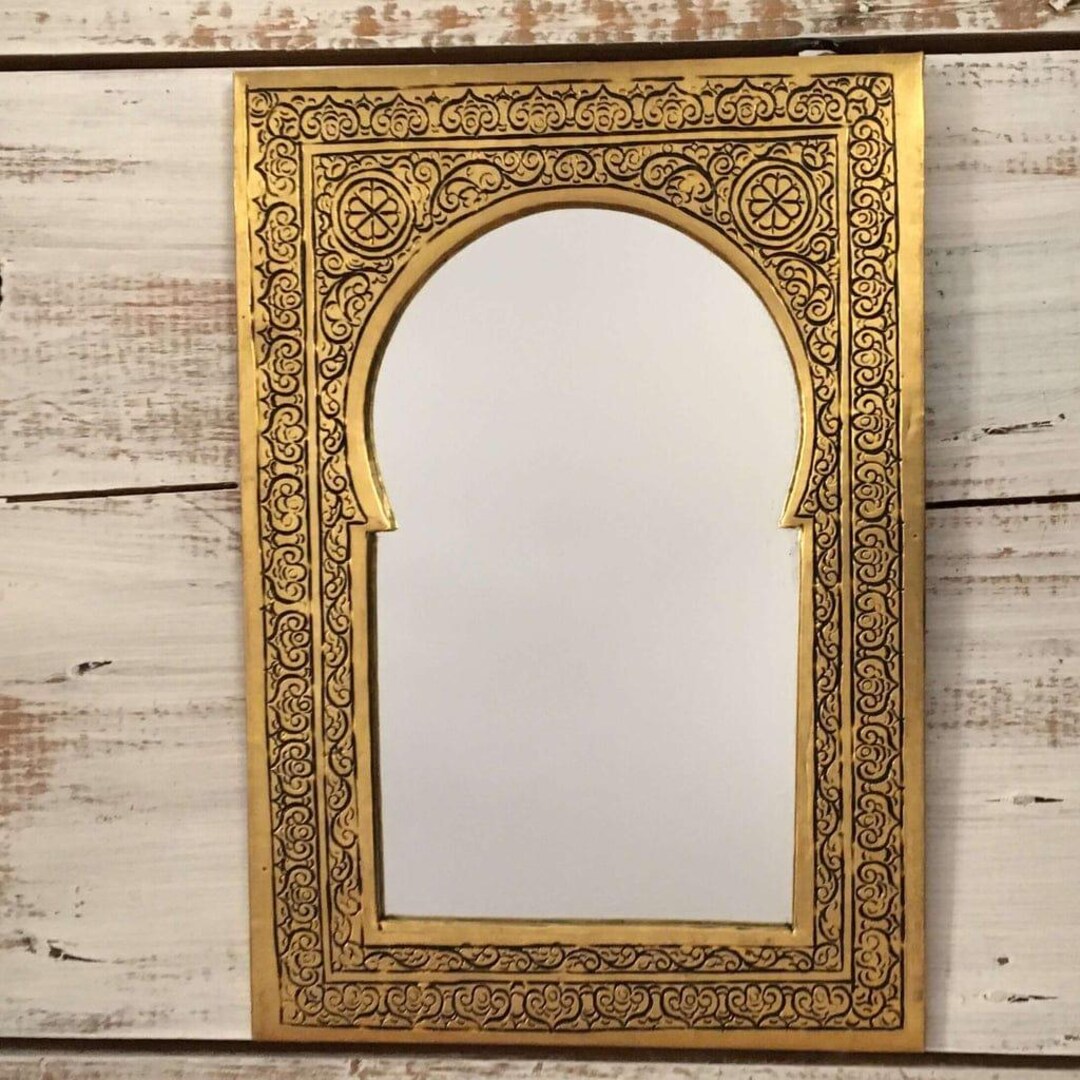 Handmade Moroccan Brass Keyhole Mirror: Moorish Arch Wall Decor - Etsy