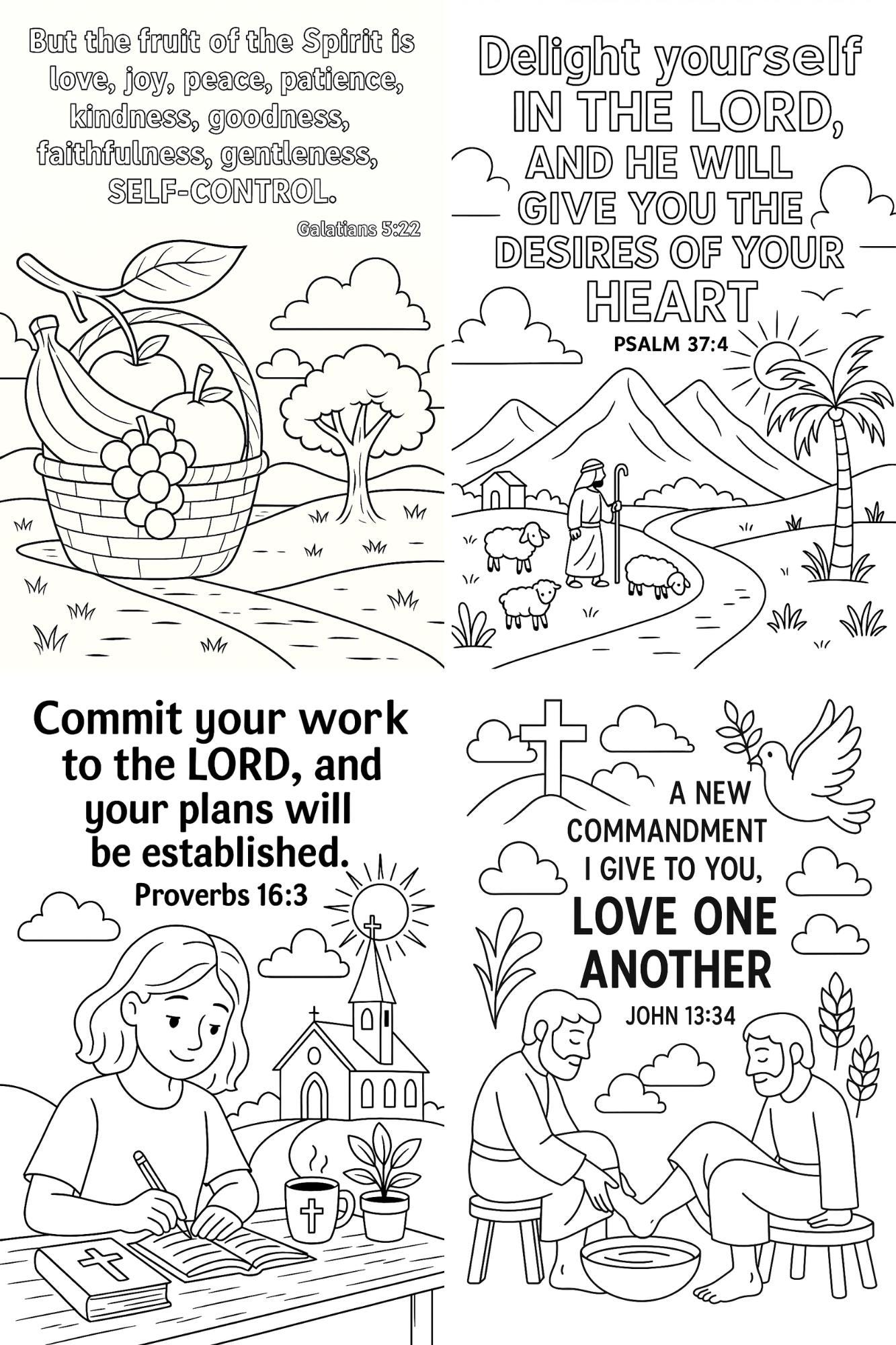 25 Bible Verse Coloring Pages - Etsy