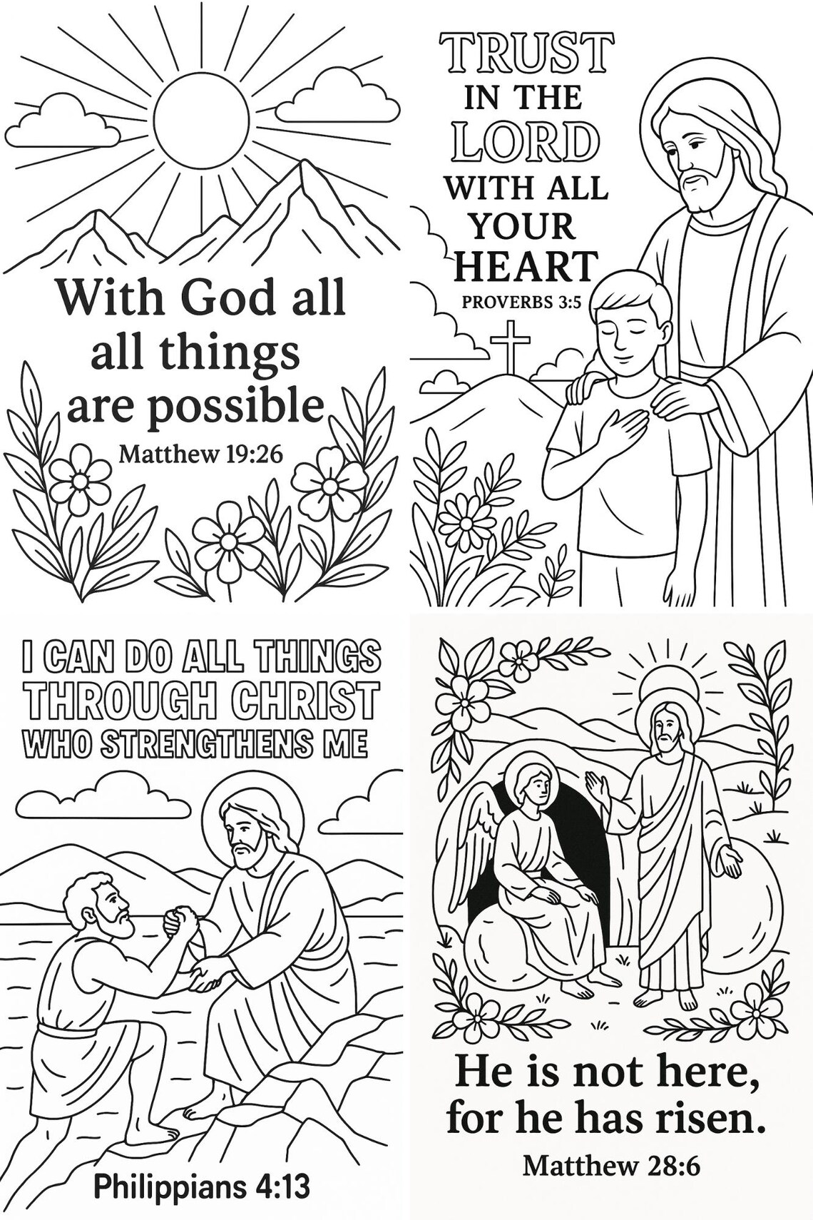 25 Bible Verse Coloring Pages - Etsy