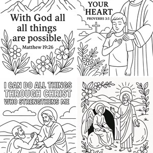25 Bible Verse Coloring Pages - Etsy