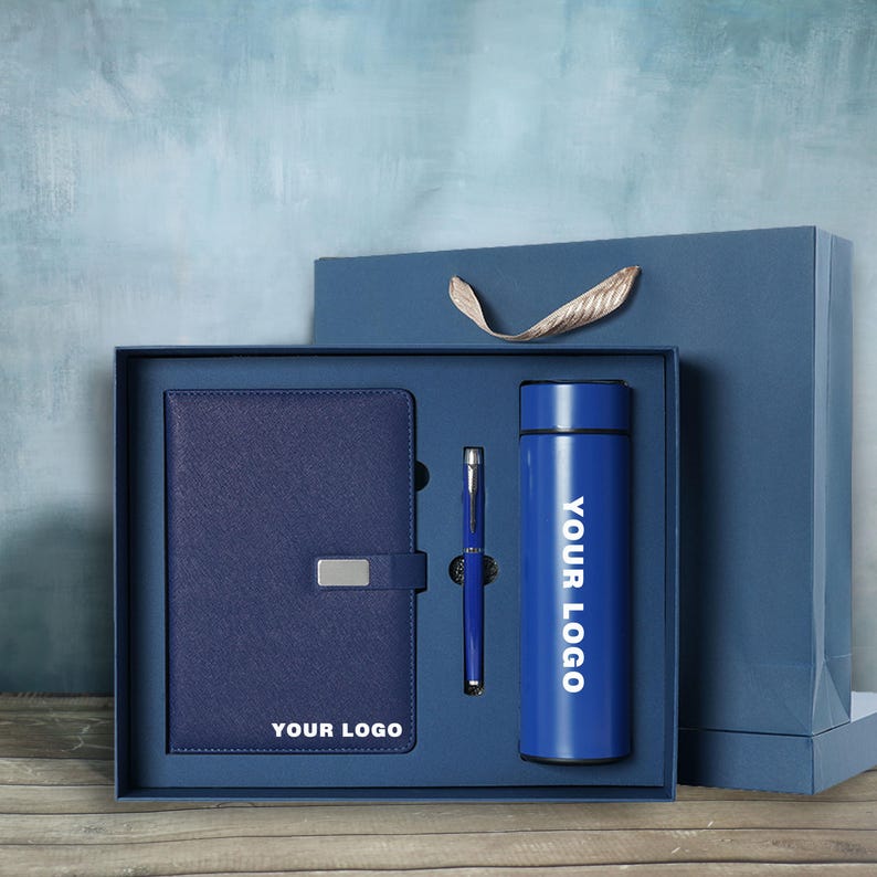 Custom Business Logo Notebook Gift Set – Personalized Corporate Journal ...
