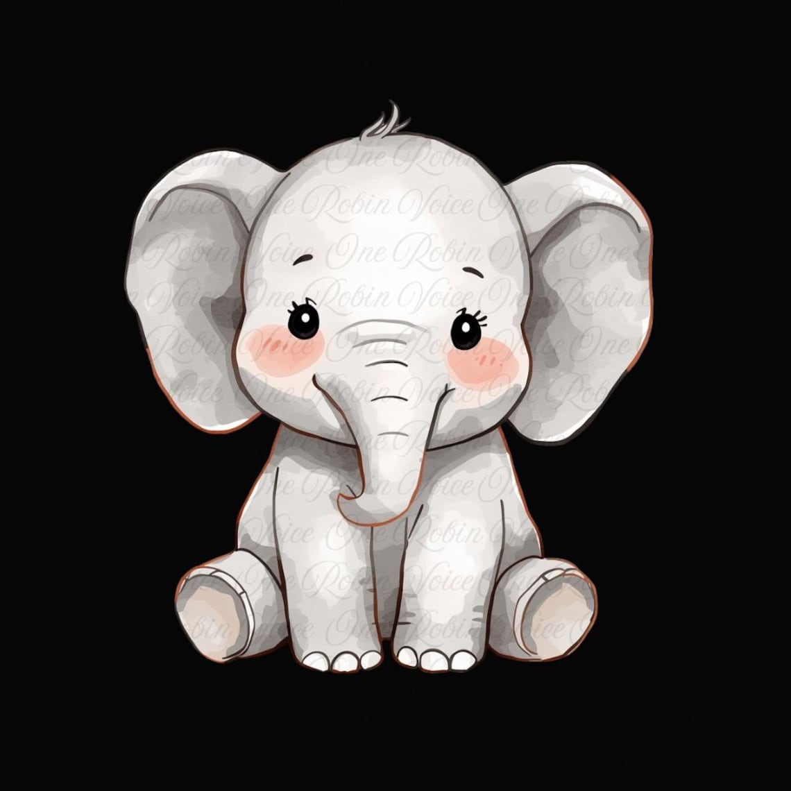 Cute Elephant Clipart | Kawaii Elephant Digital Download | Sublimation ...