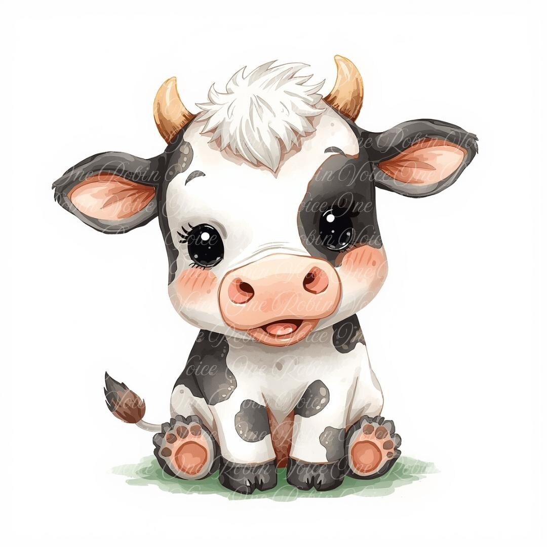 Cute Cow Clipart | Kawaii Cow Digital Download | Sublimation Graphics ...