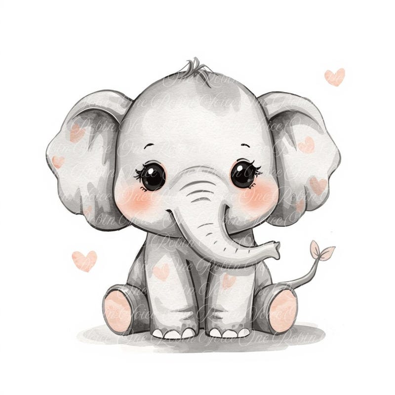Elephant Funny Clipart - Etsy
