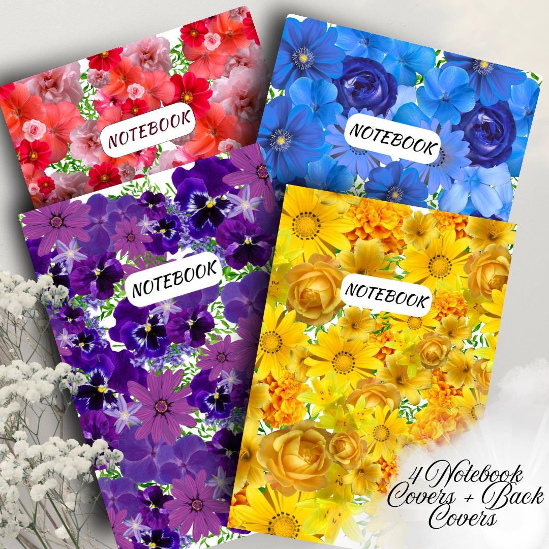 Printable Floral Notebook Covers and Pages: DIY Journal (digital ...