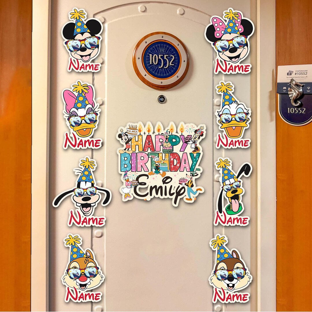 Personalized Disney Birthday Fridge Magnet, Mickey Friends Party Custom ...