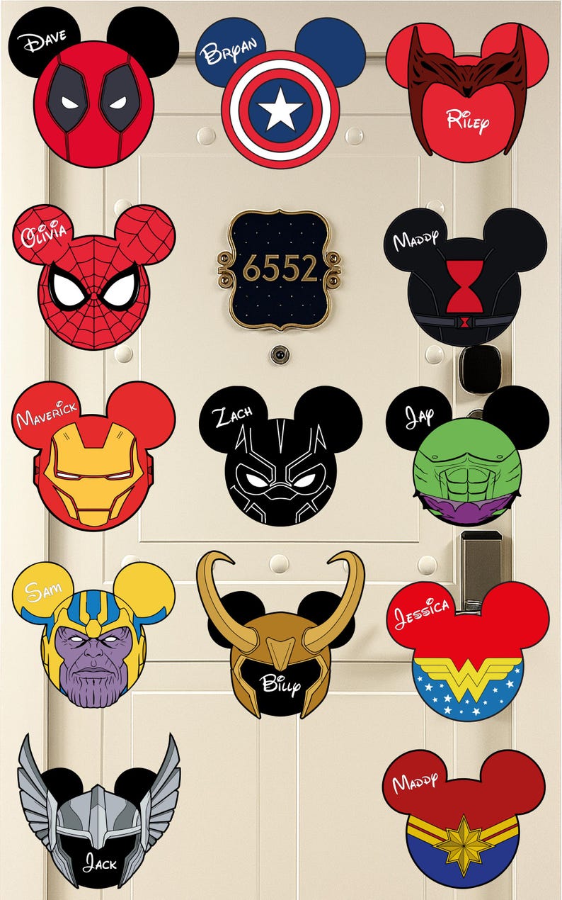 Personalized Marvel Mickey Fridge Magnet, Superhero Icon Custom Shape ...