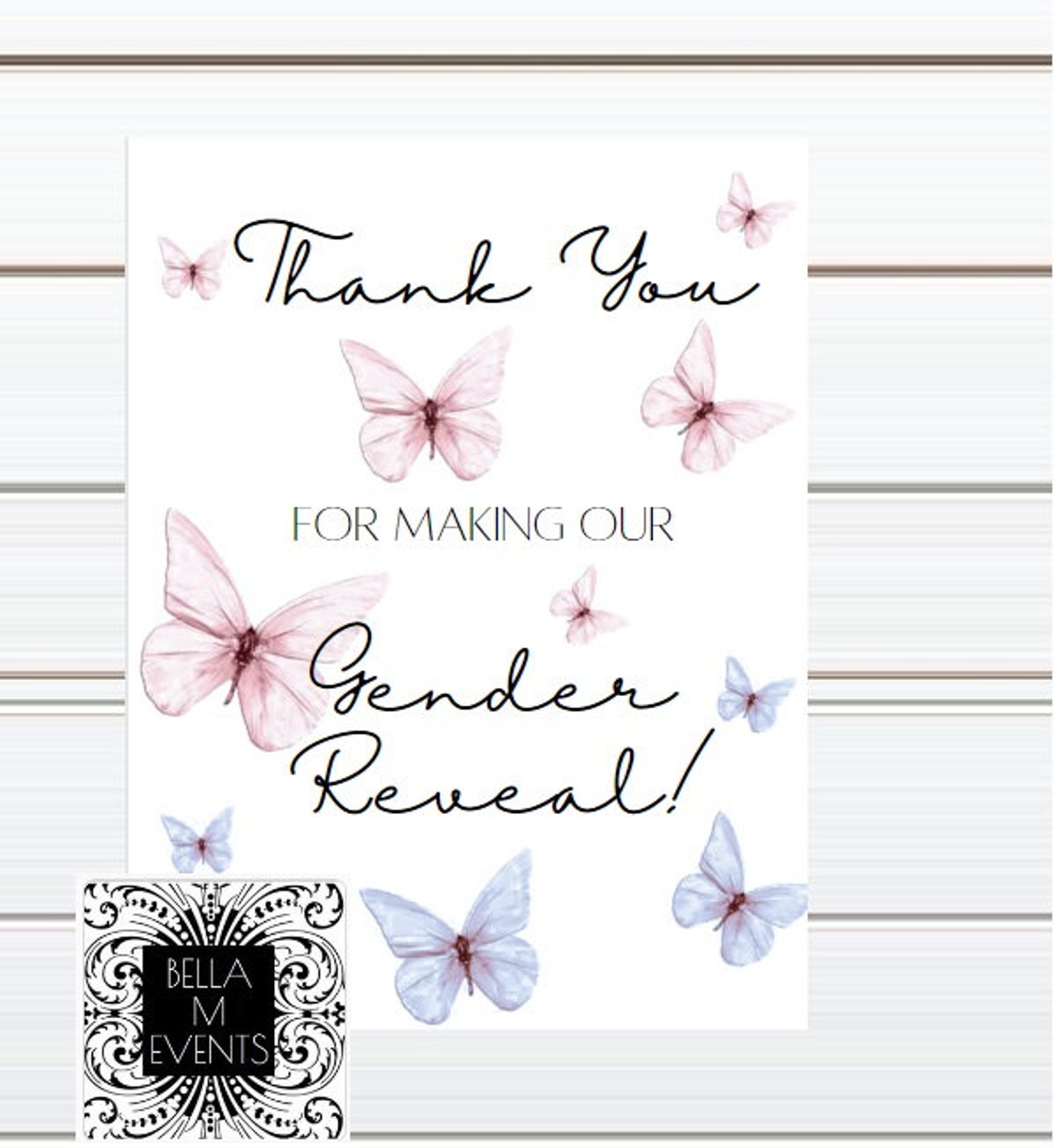 Gender Reveal Thank You Printable - Etsy