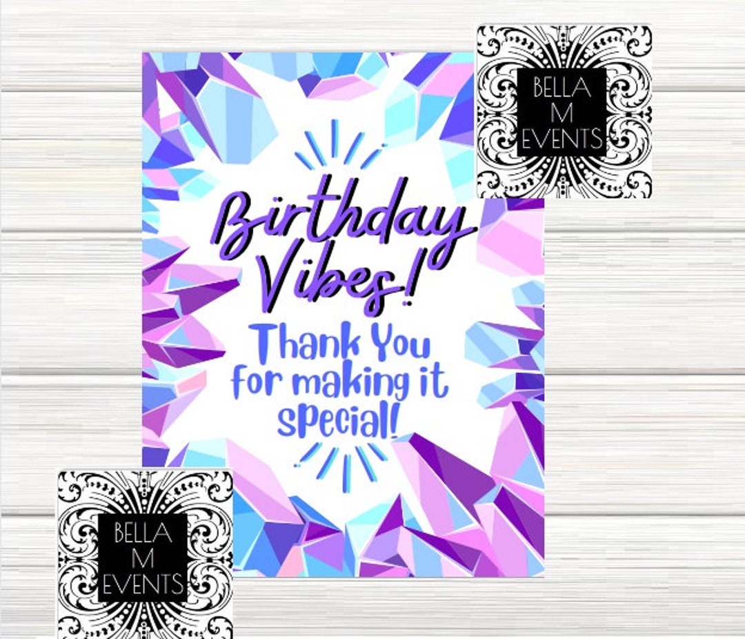 Crystal Themed Birthday Party Printable for Kids Birthday Party Thank ...