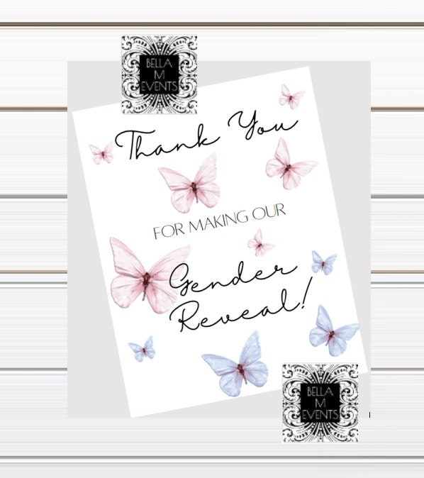 Gender Reveal Thank You Printable - Etsy