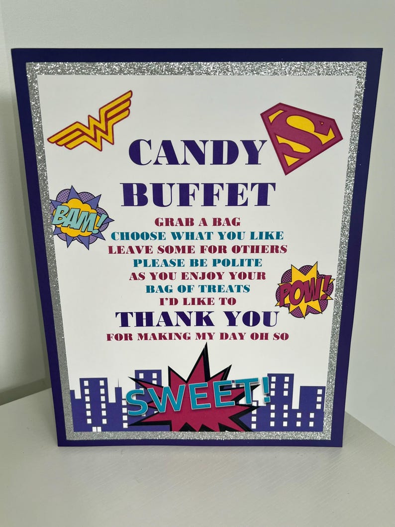Women Super Heroes Candy Buffet Sign - Etsy