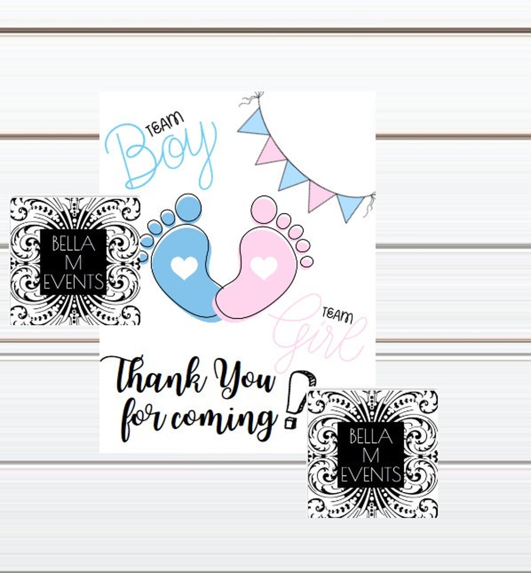 Gender Reveal Thank You Printable Sign - Etsy