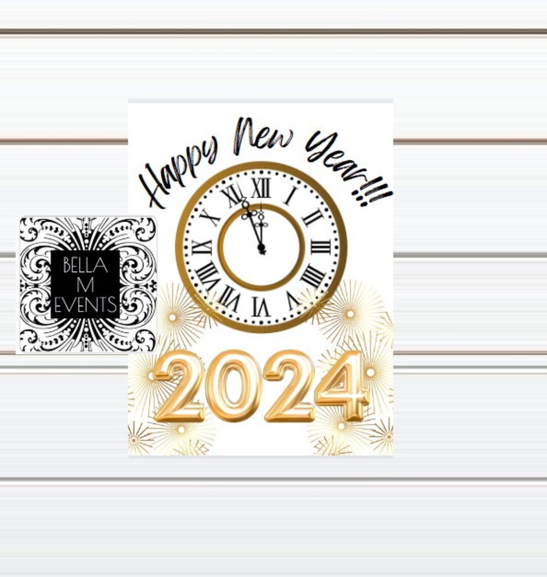 Happy New Year 2024 Printable Sign - Etsy