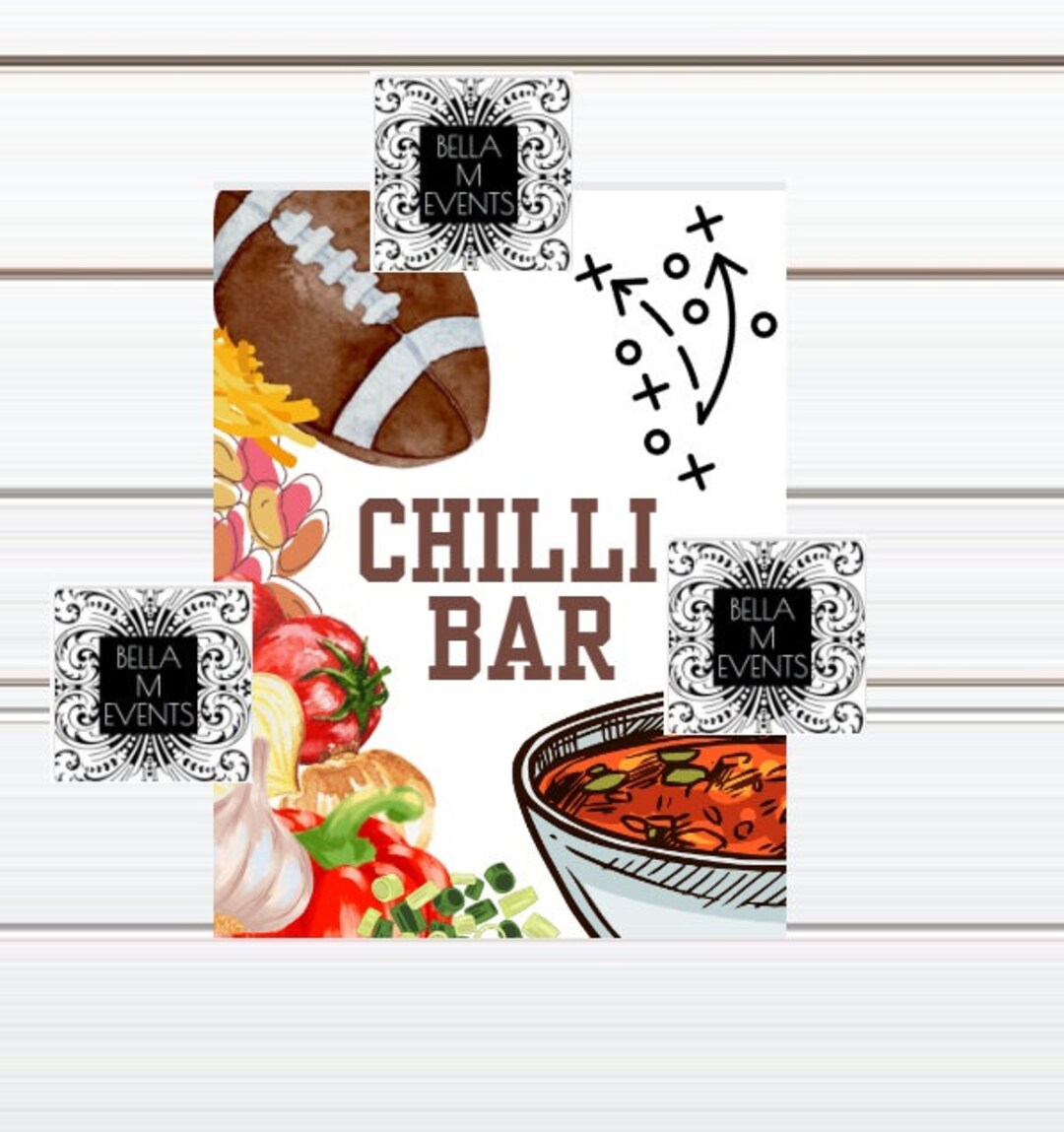 Football Sunday Chilli Bar Printable Sign | Football Party Decor | Game ...